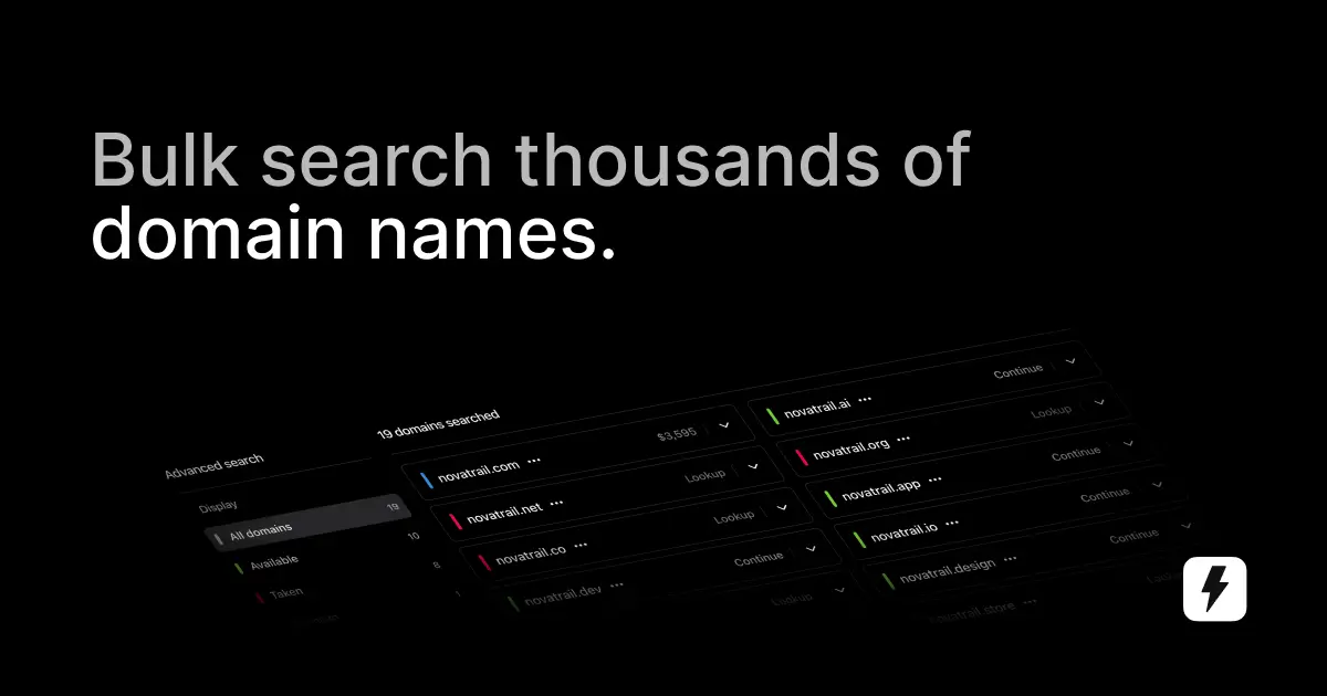 Bulk Domain Search | Search Multiple Domains Instantly